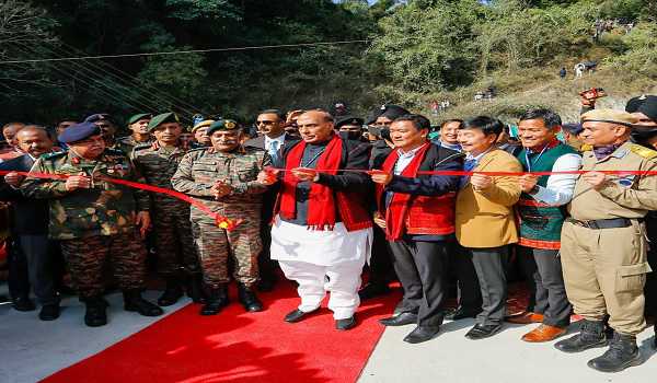 Defence Minister inaugurates Siyom Bridge, 27 other infra projects in ...
