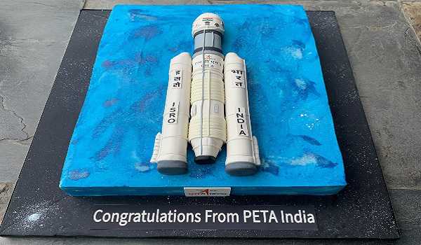 PETA delivers Rocket-Shaped Vegan Cake to ISRO to celebrate historic CH ...